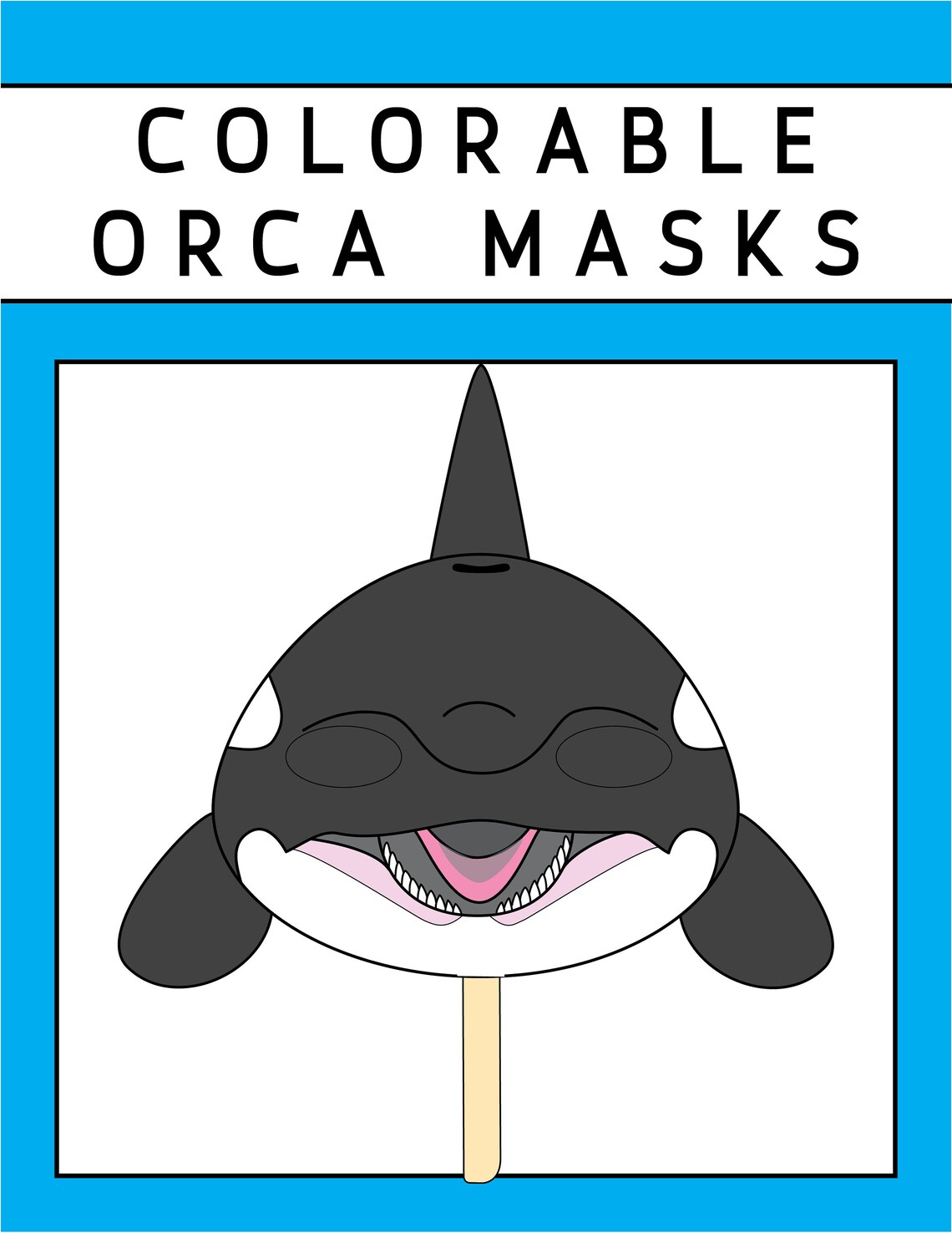 Printable Killer Whale Mask | Orca Mask | Printable Coloring Mask ...