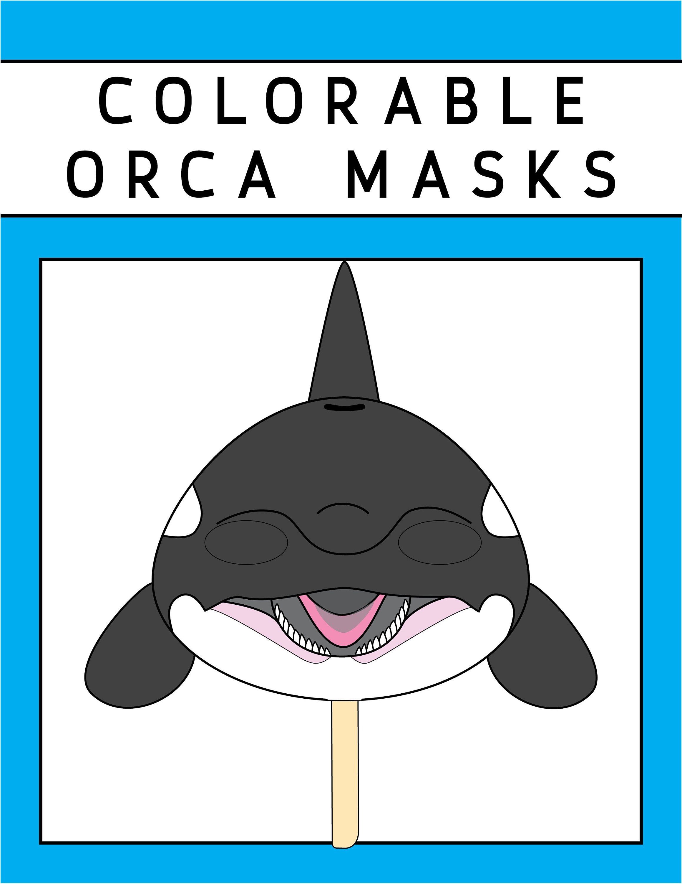 Printable Killer Whale Mask Orca Mask Printable Coloring - Etsy UK