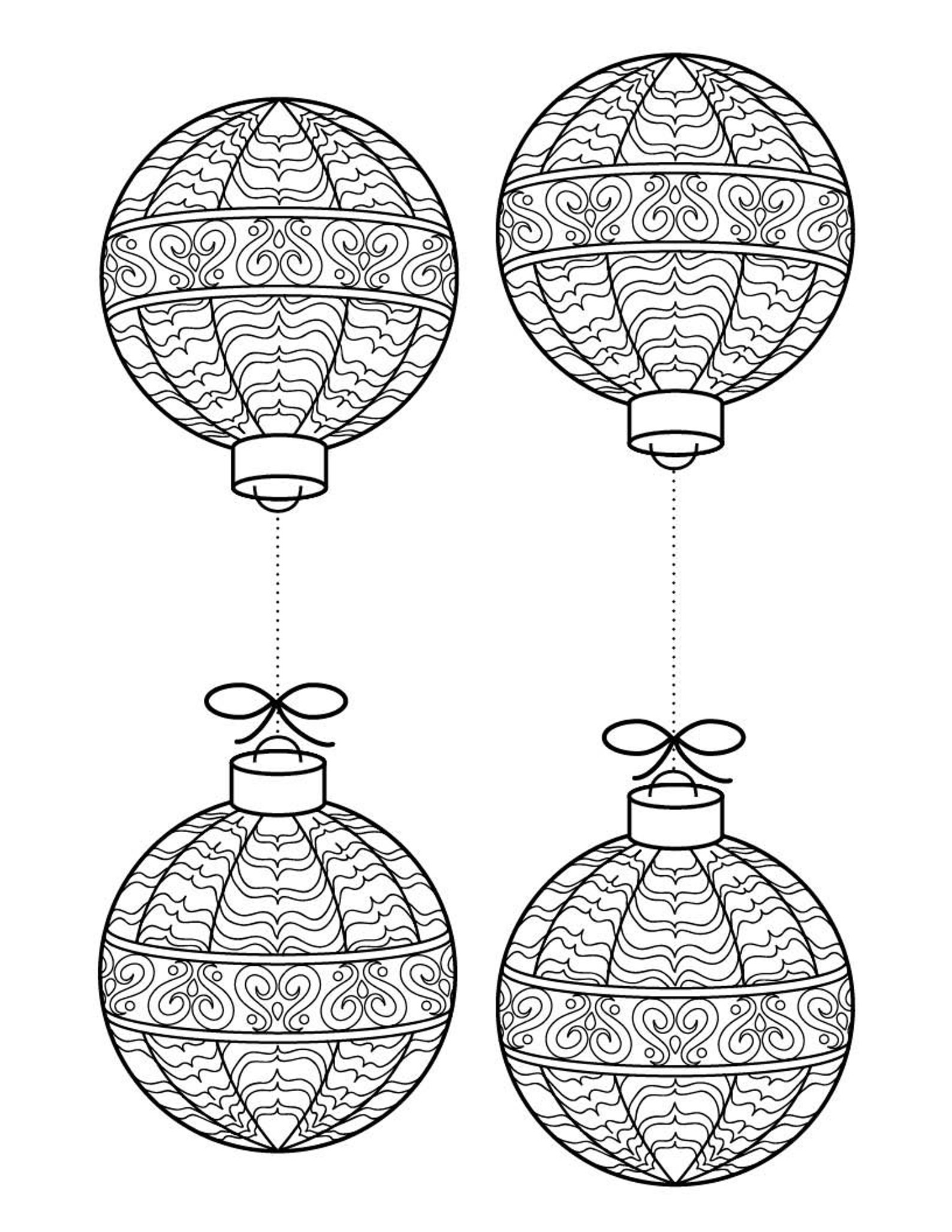 Colorable Christmas Ornament Cards | Printable Christmas Ornament Cards ...