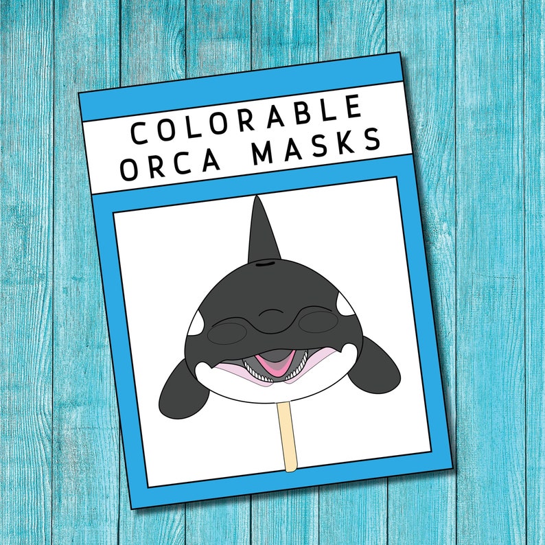 Printable Killer Whale Mask | Orca Mask | Printable Coloring Mask ...