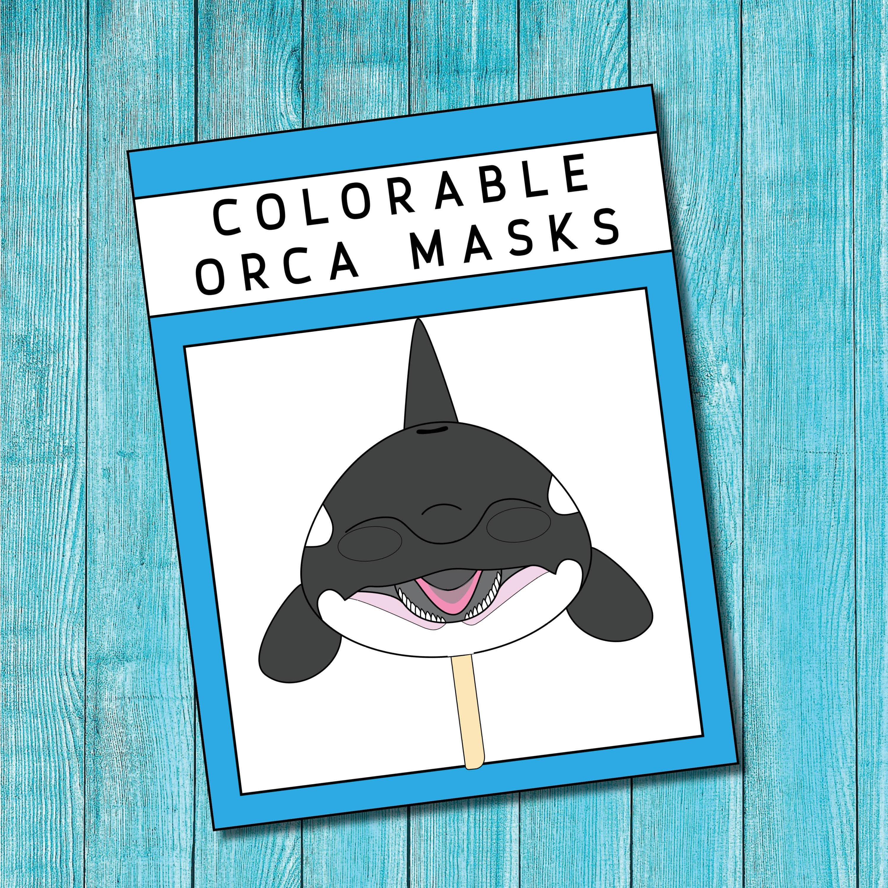 Printable Killer Whale Mask | Orca Mask | Printable Coloring Mask ...