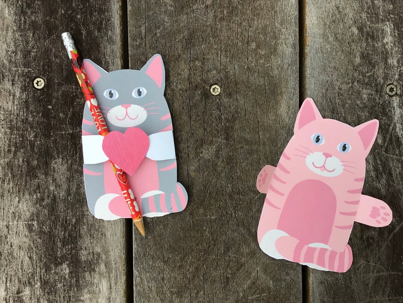 Printable Classroom Cat Valentine's Day Card - Perfect for Students and ...