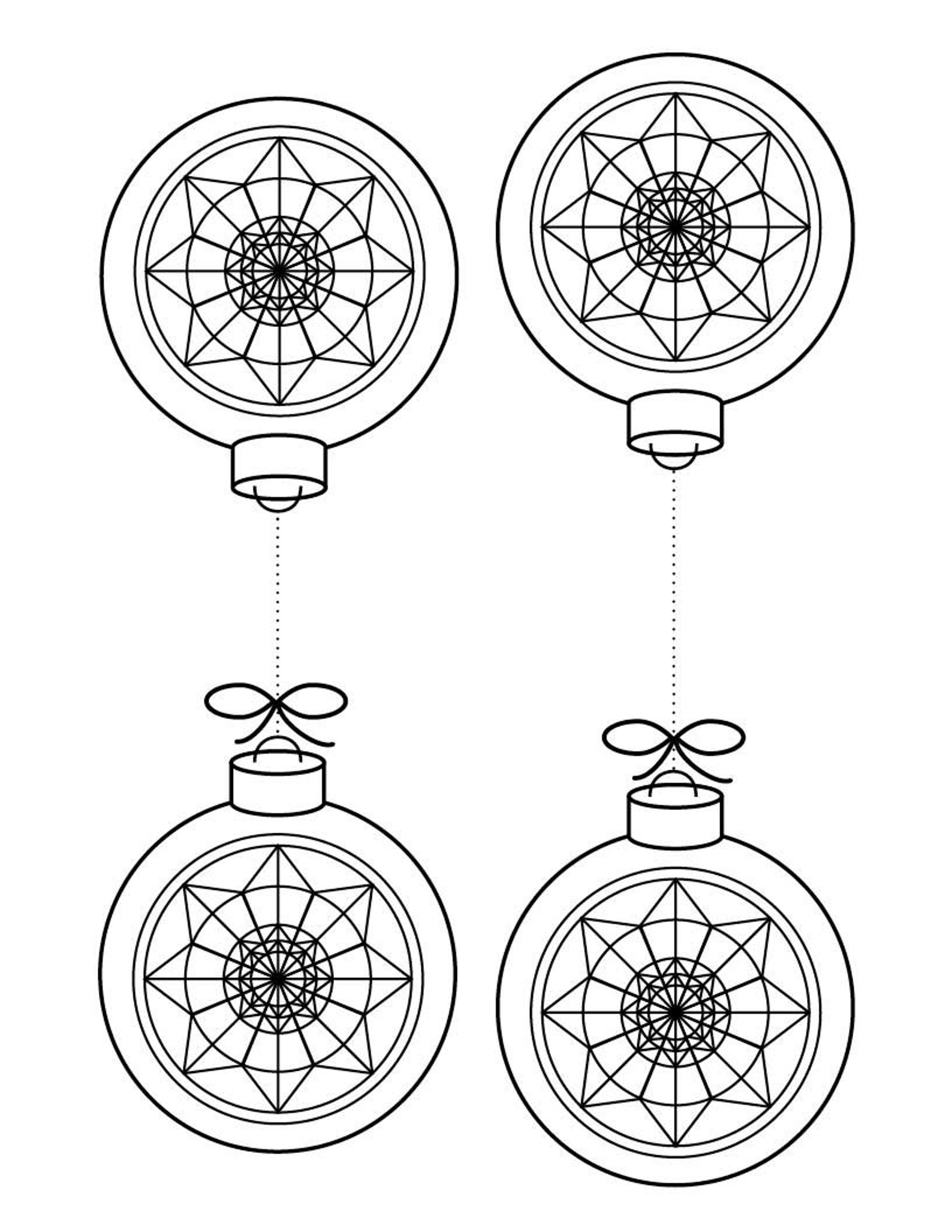 Colorable Christmas Ornament Cards | Printable Christmas Ornament Cards ...