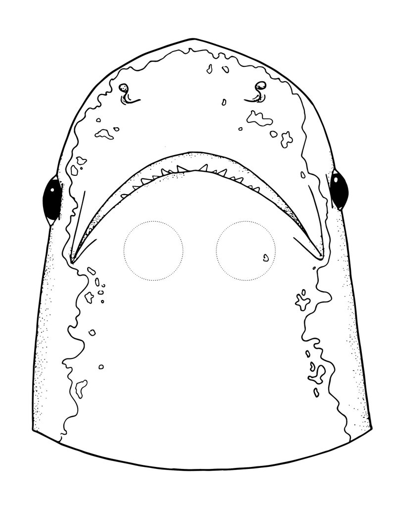 Printable Shark Masks | Halloween Masks | Colorable Masks | Shark Party ...