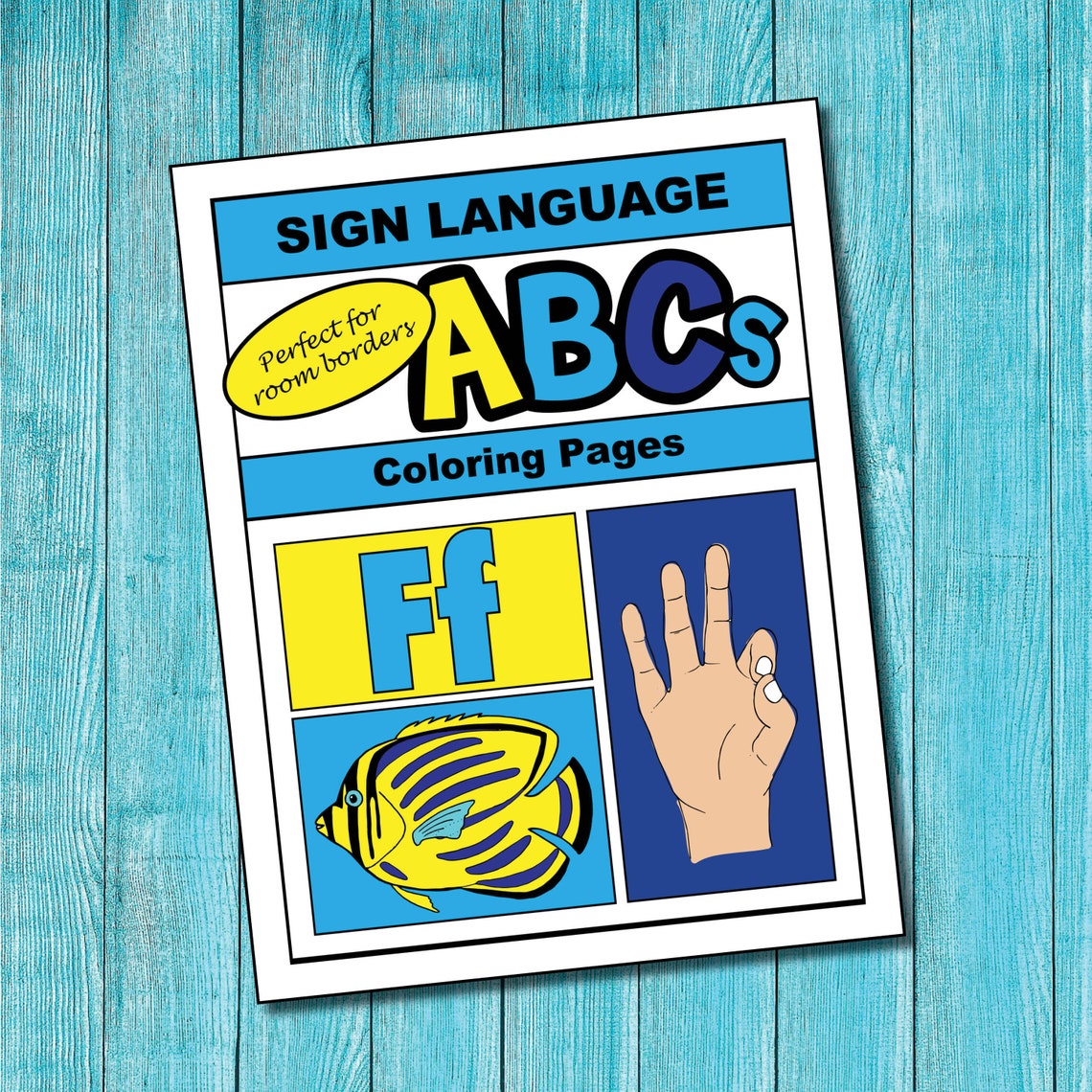 Sign Language ABC Coloring Pages | ABC Classroom Boarder | Alphabet ...