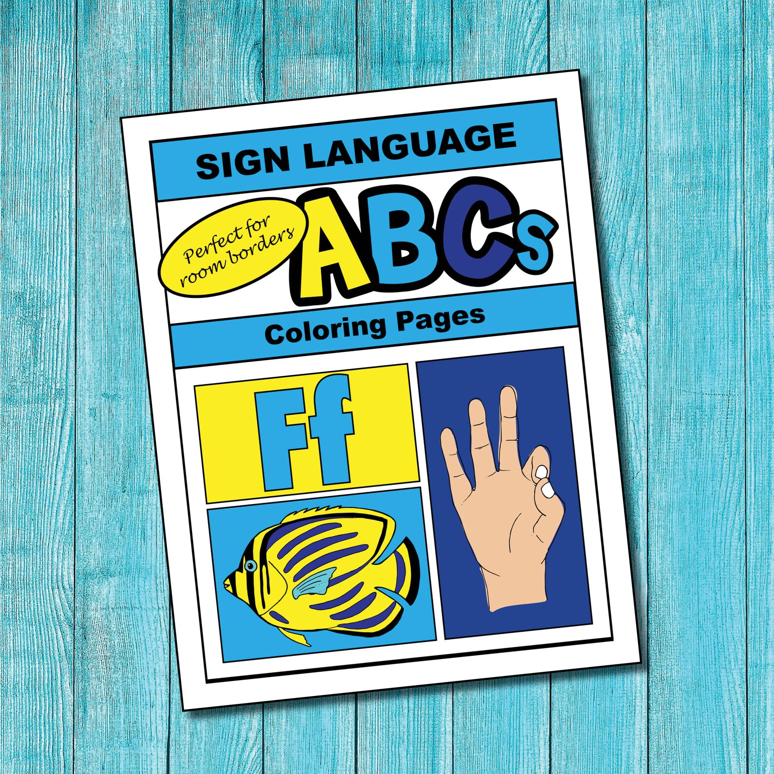 Sign Language ABC Coloring Pages | ABC Classroom Boarder | Alphabet ...