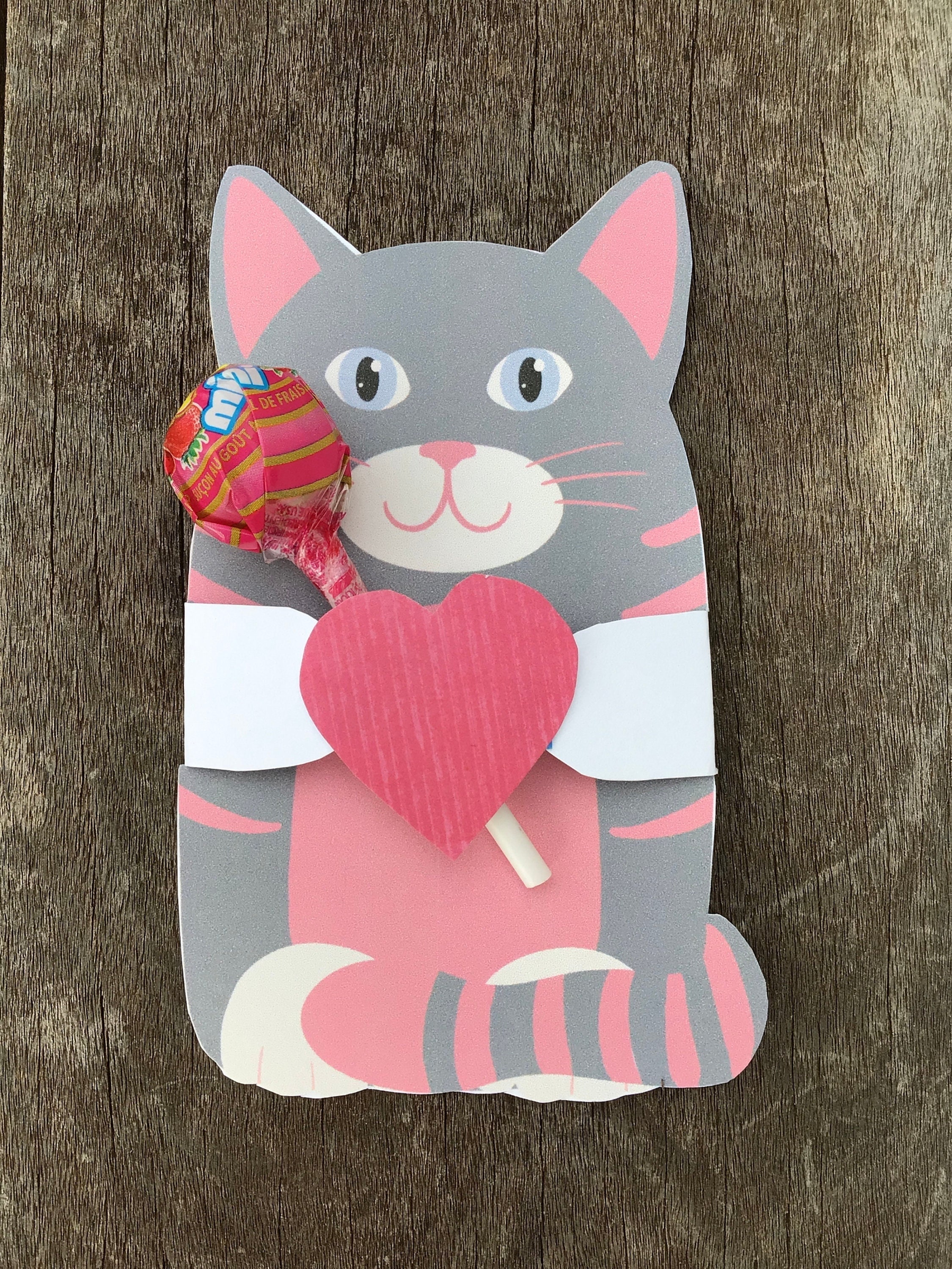 Printable Classroom Cat Valentine's Day Card - Perfect for Students and ...