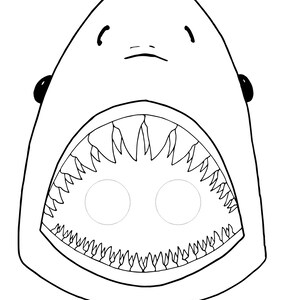 Printable Shark Masks | Halloween Masks | Colorable Masks | Shark Party ...