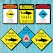 Printable Shark Party Signs | Shark Sighted Signs | Set of Shark Signs ...