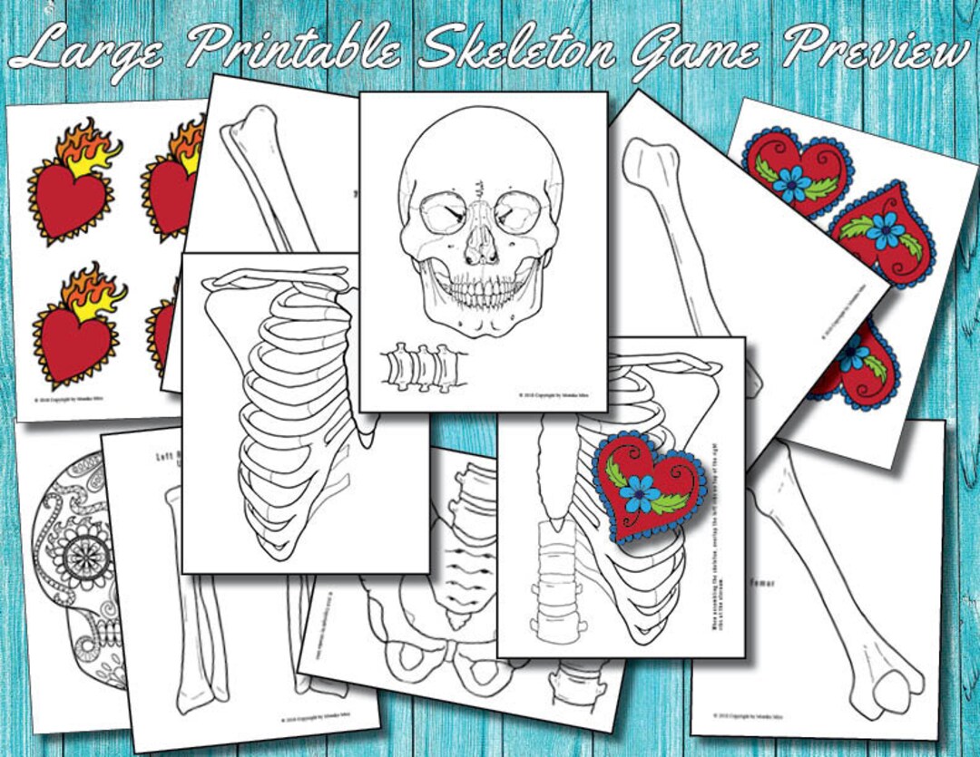 Life Size Printable Halloween Skeleton| Halloween Game| Halloween Party ...