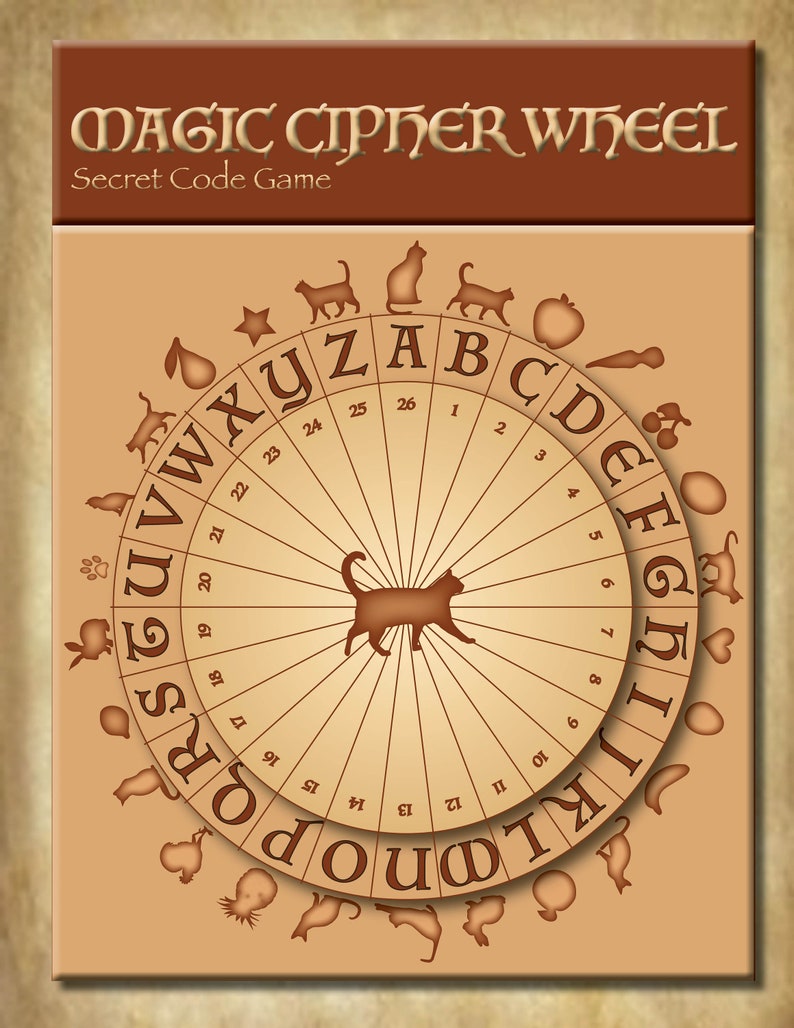 Spooky Cat Cipher Wheel for Escape Game | Party Game | Secret Code Game ...