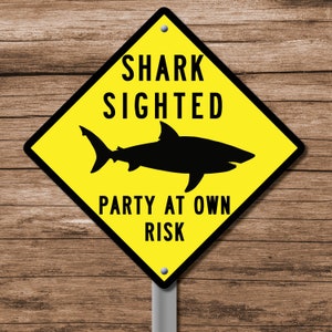 Printable Shark Party Signs | Shark Sighted Signs | Set of Shark Signs ...