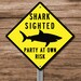 Printable Shark Party Signs | Shark Sighted Signs | Set of Shark Signs ...
