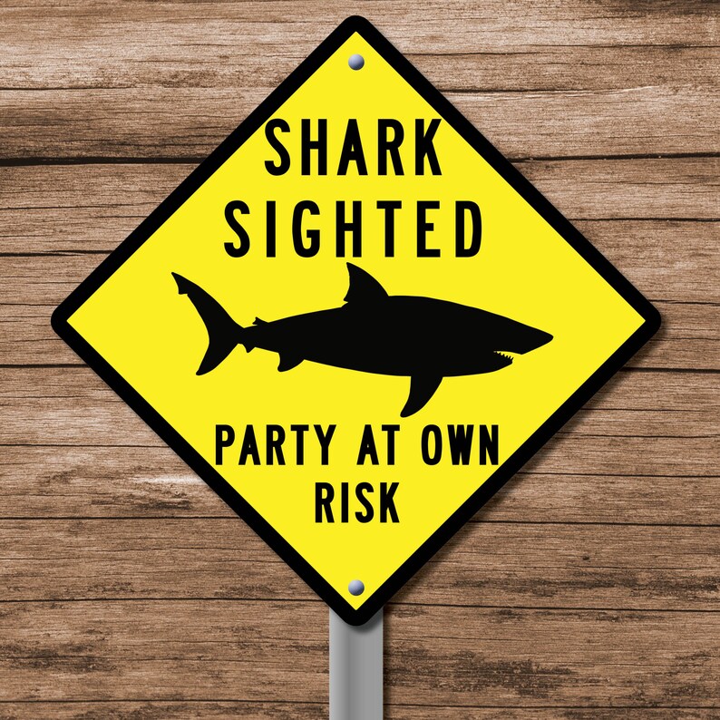 Printable Shark Party Signs | Shark Sighted Signs | Set of Shark Signs ...