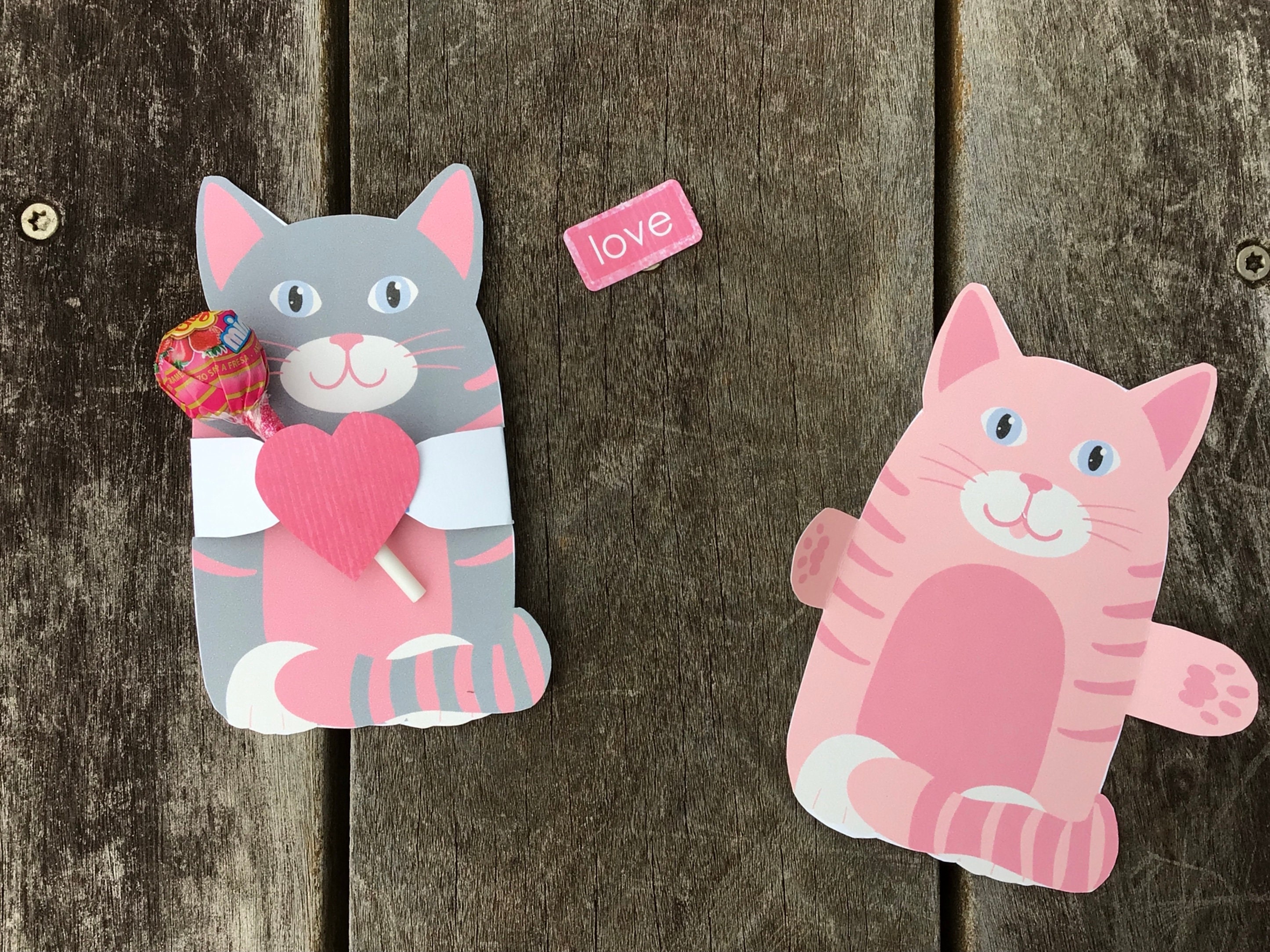 Printable Classroom Cat Valentine's Day Card - Perfect for Students and ...