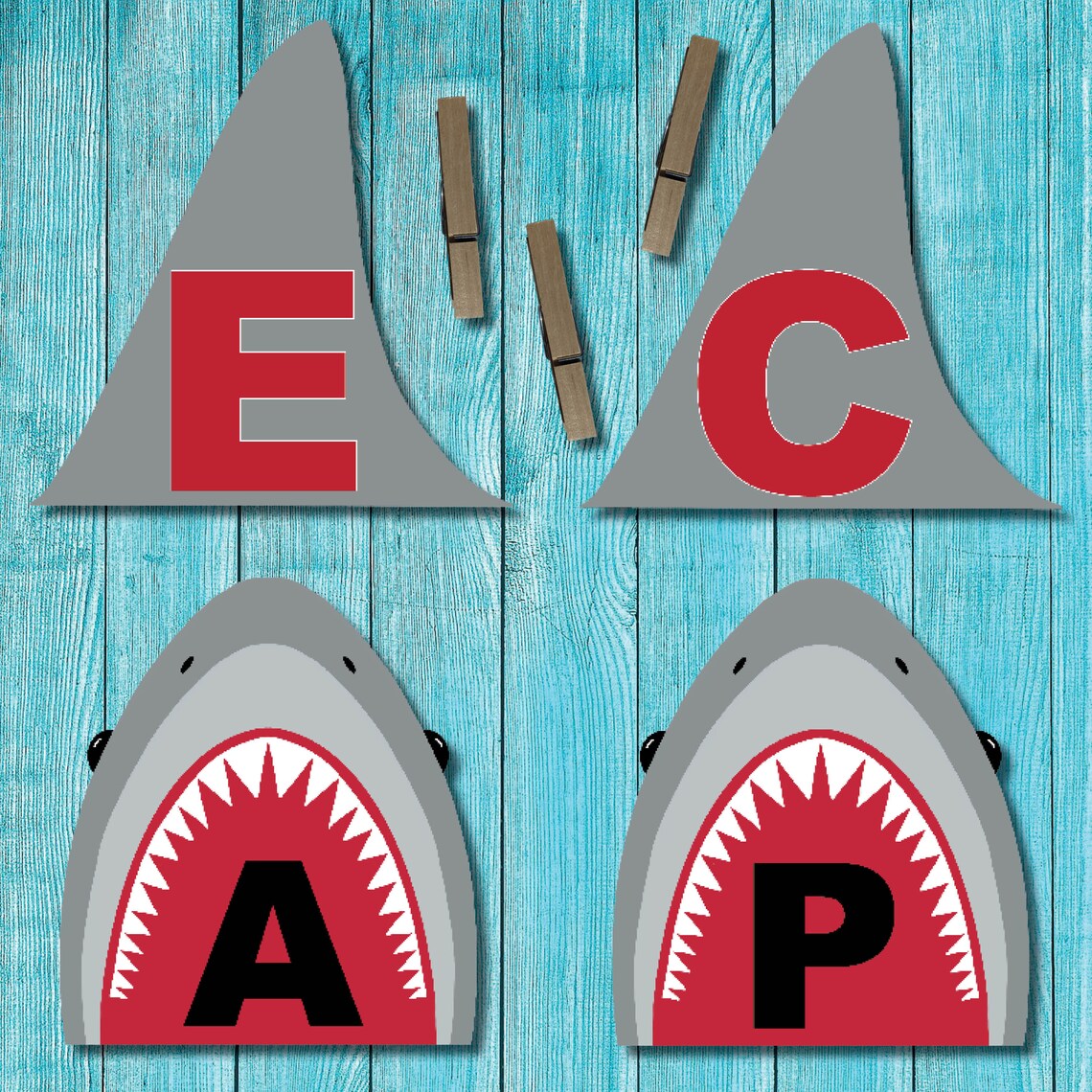 Printable Shark Birthday Party Banner | Shark Birthday Party ...
