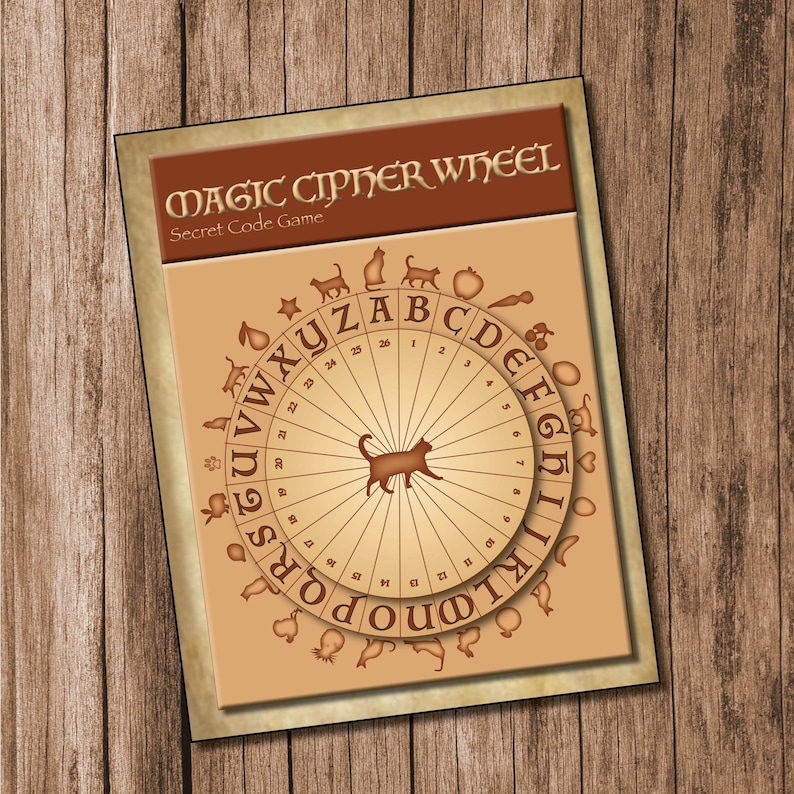 Spooky Cat Cipher Wheel for Escape Game | Party Game | Secret Code Game ...