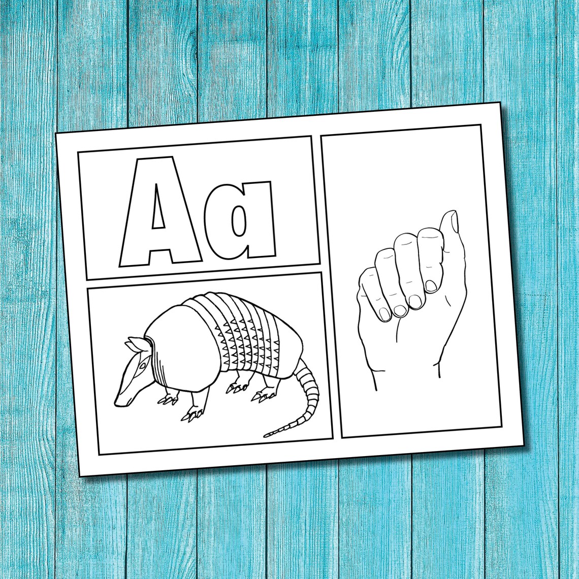 Sign Language ABC Coloring Pages | ABC Classroom Boarder | Alphabet ...