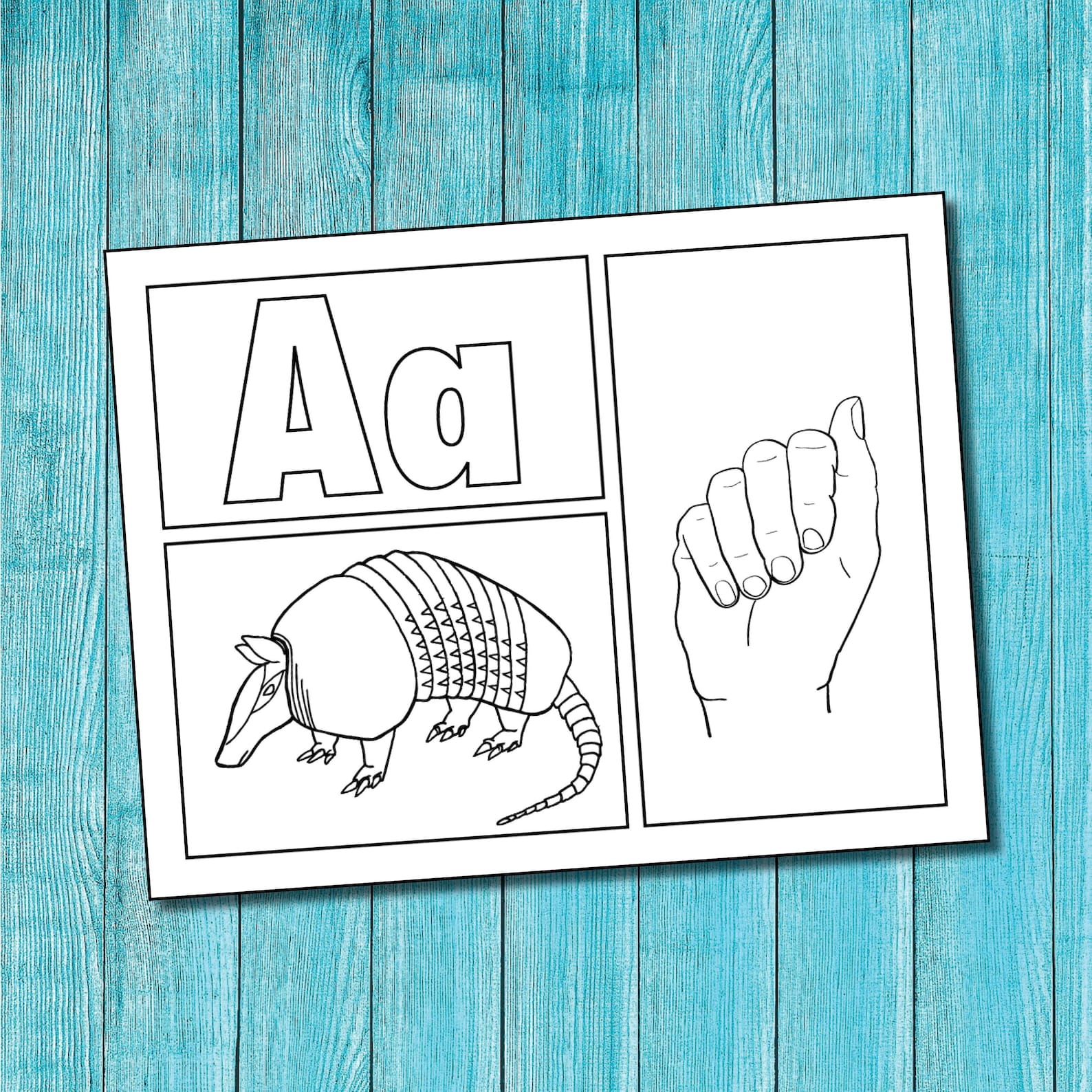 Sign Language ABC Coloring Pages | ABC Classroom Boarder | Alphabet ...