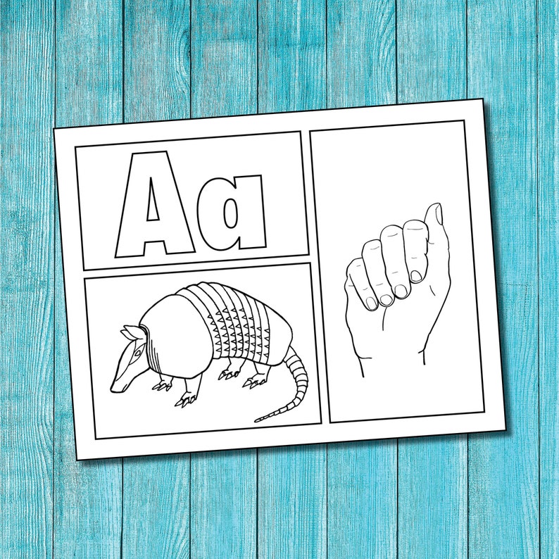 Sign Language ABC Coloring Pages | ABC Classroom Boarder | Alphabet ...