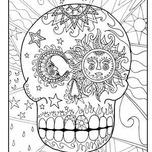 Hand Drawn Dia De Los Muertos Day of the Dead Sugar Skull Printable ...
