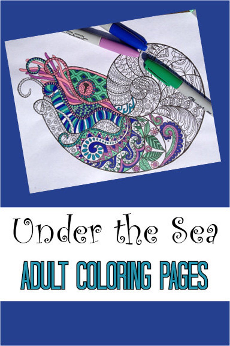 Under the Sea Intricate Adult Coloring Pages | Octopus Zentagle Style ...