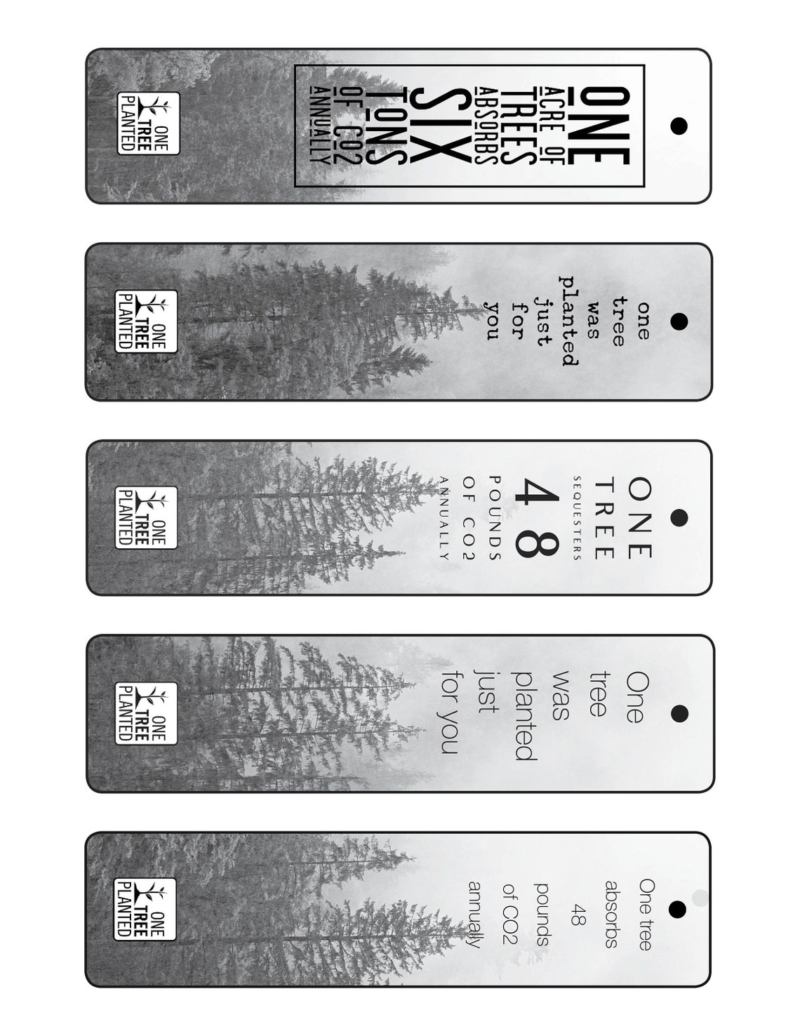 Printable Tree Bookmarks Plant a Tree Gifts That Give Back Gifts for ...