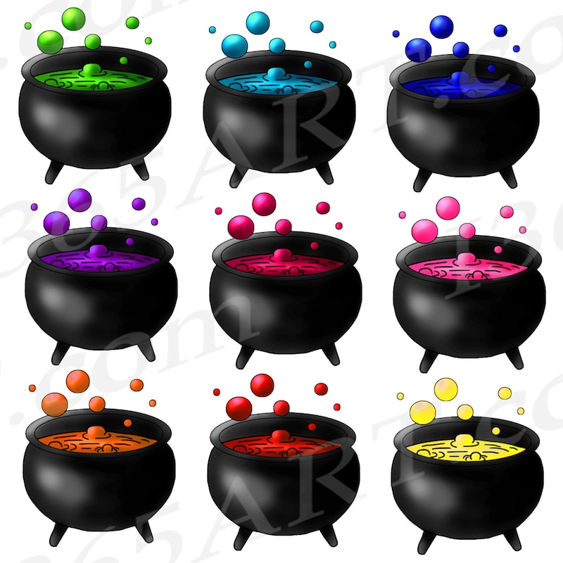 Witches Cauldron Clipart - Etsy