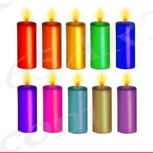 Buy 3 Get 1 Free Birthday Candles Clipart, Candles Clipart, Rainbow ...