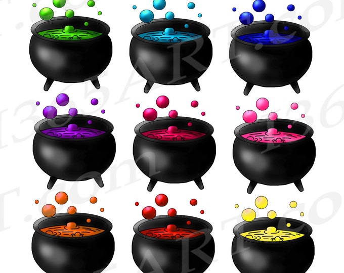 Witch Cauldron Clipart Cauldron Clip Art Halloween Graphics - Etsy
