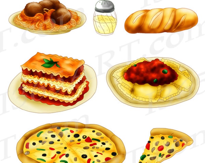 School Lunch Clipart Set, Food, Tray, Brown Paper Bag, Sandwich, Apple ...