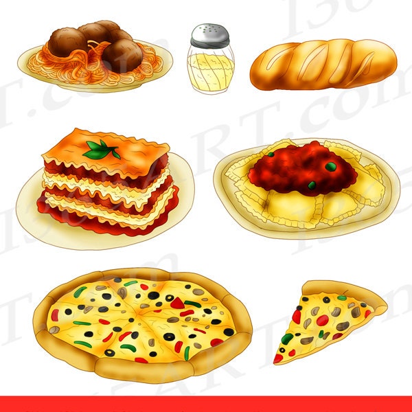 Spaghetti and Meatballs Clipart - Etsy
