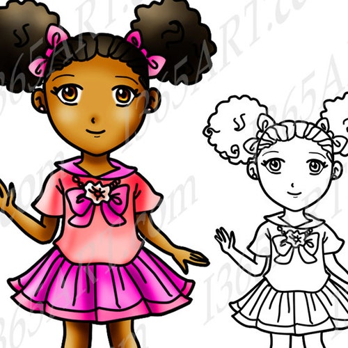 Buy 3 Get 1 Free African American Clipart Black Girl Digital - Etsy