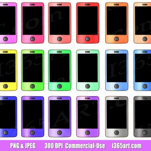 Smartphones Clipart, Cell Phones Clip Art, Smart Phones, Cellphones ...