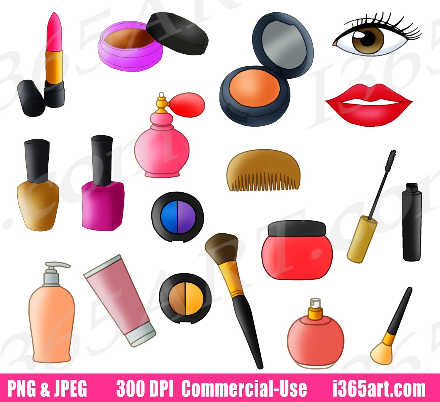 Buy 3 Get 1 Free Beauty Parlor Clipart Makeup Set Clip Art | Etsy