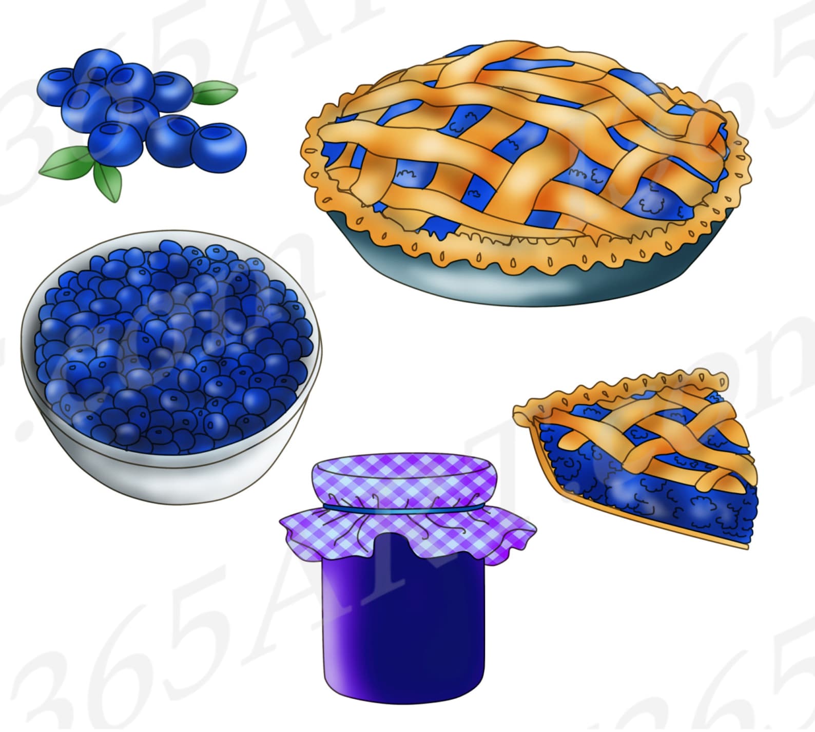 Buy 3 Get 1 Free Blueberry Clipart Blueberry Clip Art - Etsy
