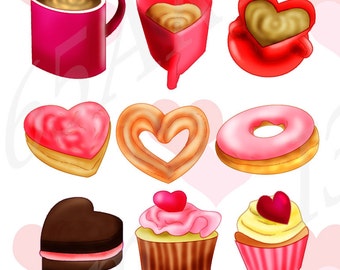Valentine's Cupcakes Clipart Love Cupcakes Clip Art - Etsy