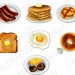 Breakfast Food Clipart, Pancakes, Waffles, Eggs (PNG & JPEG) - Etsy
