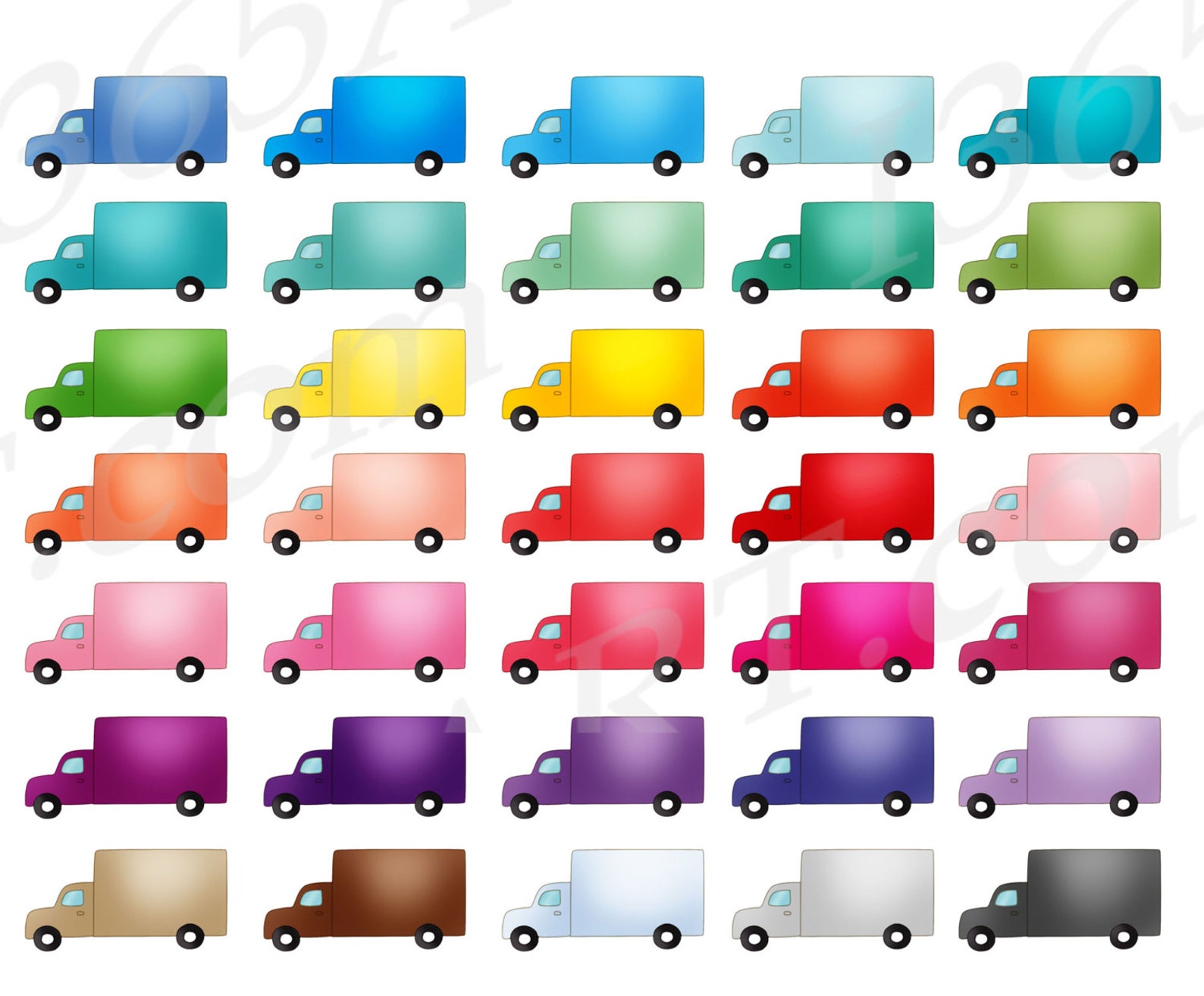 Buy 3 Get 1 Free Cute Truck Clipart Truck Clip Art Moving | Etsy