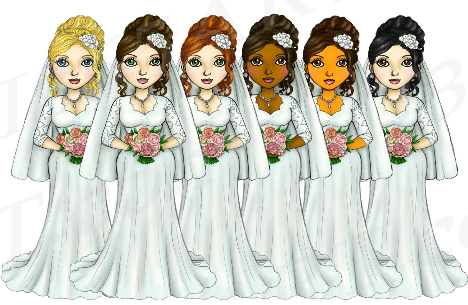 Bride Clipart Wedding Girl Clipart Marriage Clip Art | Etsy