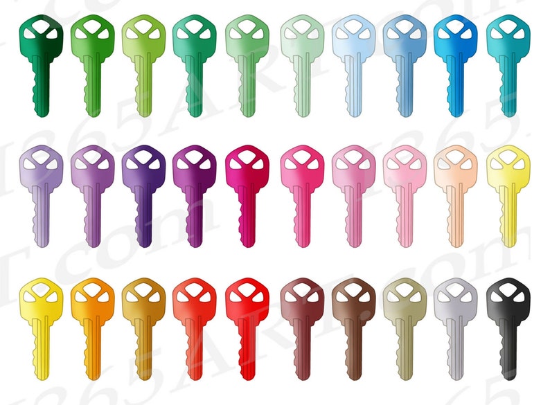 House Keys Clipart Colorful Keys Clip Art Moving Door Keys - Etsy