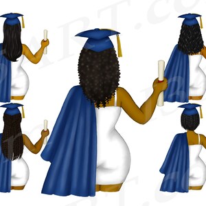 Black Graduation Girl Clipart, Graduation Girl Clip Art, Black Women ...