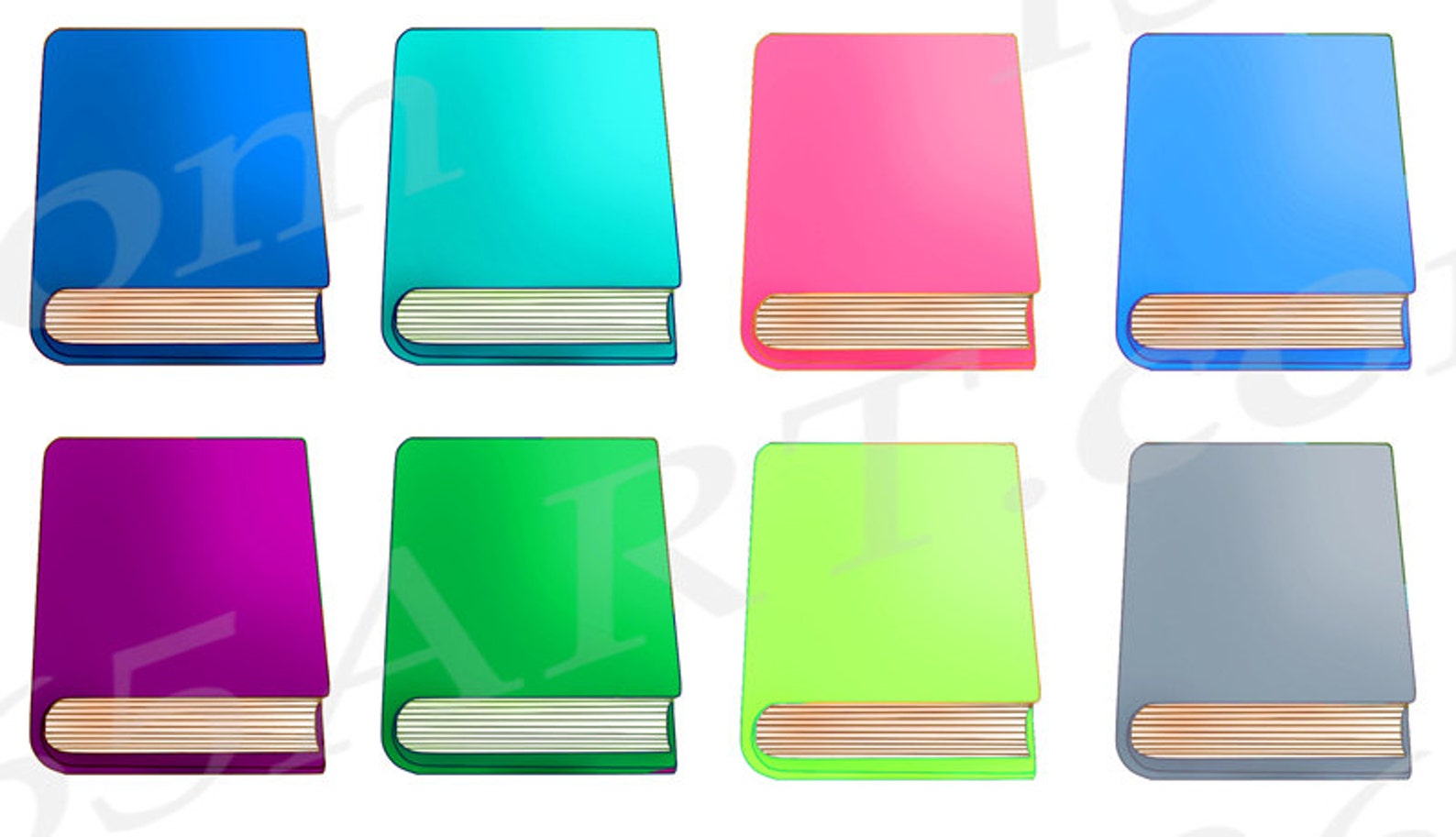Rainbow Book Clipart, Book Clip Art, Planner Supplies Graphics, Hand ...