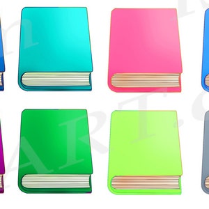 Buy 3 Get 1 Free Rainbow Book Clipart, Book Clip Art, Planner Supplies ...