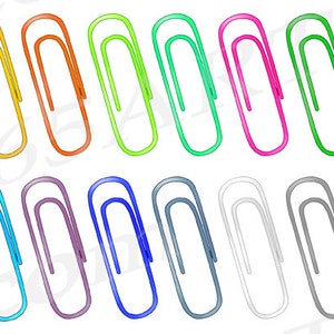 Rainbow Paper Clip Clipart, Paper Clip Clipart, Planner Graphics ...