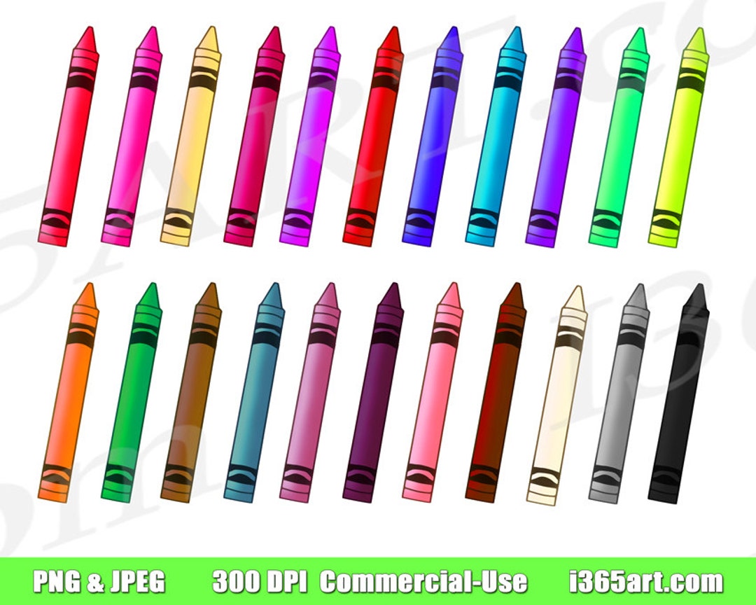 Buy 3 Get 1 Free Crayon Clipart Set, Rainbow Crayons Clip Art, Coloring ...