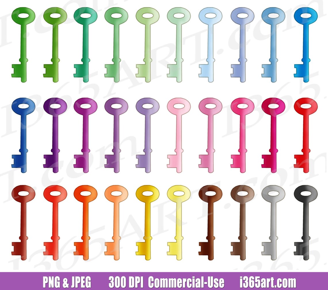 Key Clipart Antique Key Clip Art Skeleton Keys Vintage | Etsy