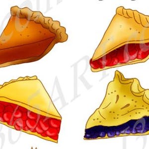 Pie Slice Clipart, Pie Slice Clip Art, Dessert Illustrations, Digital ...