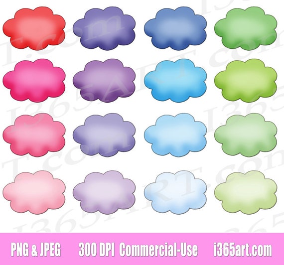 Cloud clipart, cloud clip art, weather clipart, fluffy clouds, digital ...