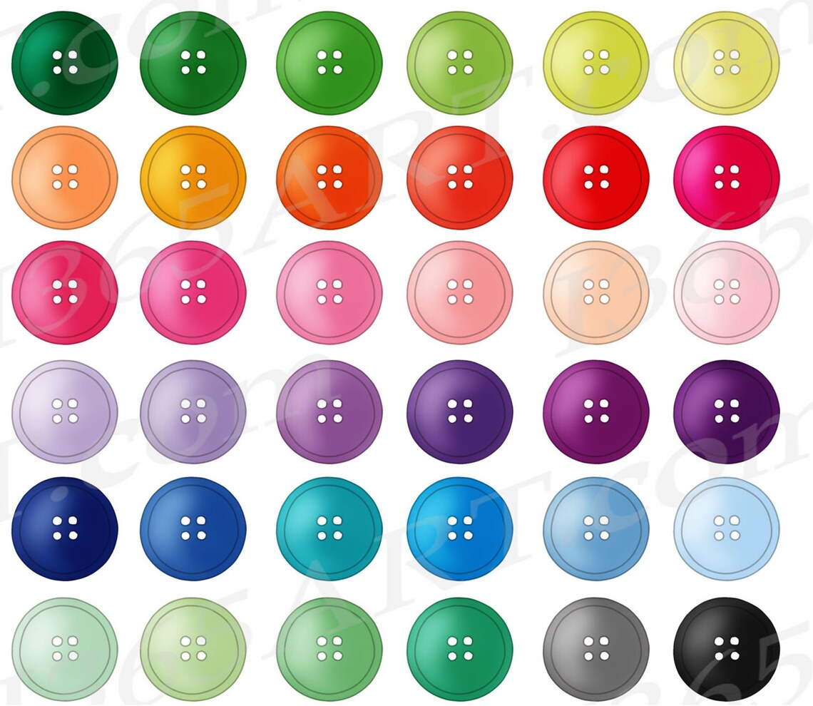 Buy 3 Get 1 Free 36 Buttons Clipart Round Circle Buttons Clip - Etsy